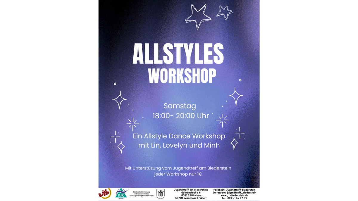 Allstyle Dance Workshop für 12-19 Jährige am 27.06.2026 in München ...